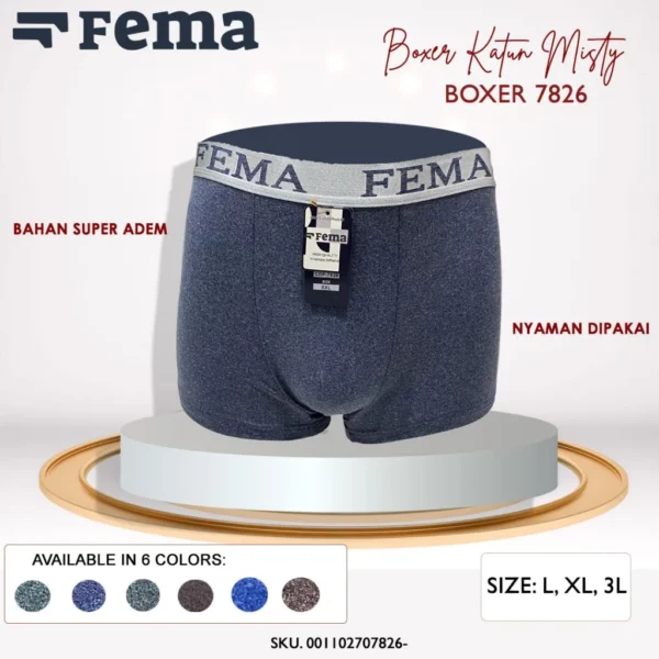 Jual Celana Dalam Boxer Pria Katun Misty Sembur Halus 7826 Terbaru - Fema